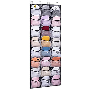 KEETDY 24 Large Pockets Over The Door Hat Rack and Hat Storage for Baseball Caps Organizer Hat Bag