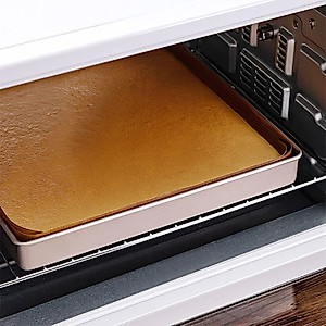 TOPQINFENGYUE Rectangle Cake Baking Pan Nonstick Rectangle Baking Pan Cookies Bakeware for home kitchen Oven baking cakes Gold Premium & Dishwasher Safe
