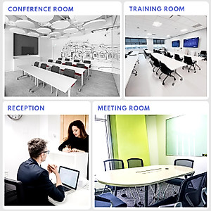 BROBRIYO, 10 Pack Stackable Conference Room Chairs with Wheels and Paddle, Ergonomic Mesh Back and Arms for Meeting, Conference, Reception, Training Room & Home Office Desk Folding Chairs, Set of 10