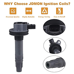 JDMON compatible with Ignition Coils Ford Lincoln Edge, Flex, F150, Explorer, Fusion, Mustang, Taurus, Taurus X, MKS, MKX, MKZ 3.5L, 3.7L V6 2007-2017 - Replaces 7T4E-12A375-EE, 7T4Z12029E Set of 6