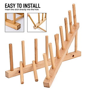 Vinyl Record Storage Holder Stand Rack Eco Friendly Wooden CD Display Stand, Stackable Modern CD Holder Portable Countertop Desktop Magazine Rack Record Storage Shelf - for 12" and 7" Recor