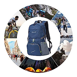 Sharkborough NODLAND Lightweight Backpack, 35L Foldable Hiking Daypack Blue