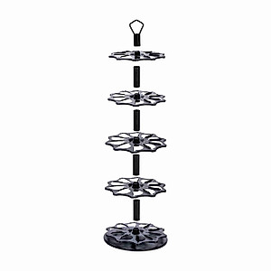 FlagShip 50 Vertuo Pods Carousel Holder Black Coffee Pod Holder 360° Rotating Rack Stand for Vertuoline Pods 5 Tier (50 Pods Capacity)