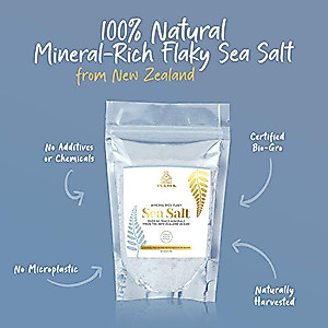 TURNER Mineral-Rich Flaky Sea Salt, Made in New Zealand, Kosher Flakes, 420 gramm, Premium Gourmet, Unprocessed, 84 Minerals & Trace Elements, 100% All-Natural, Solar & Wind Harvested, Lab Certified