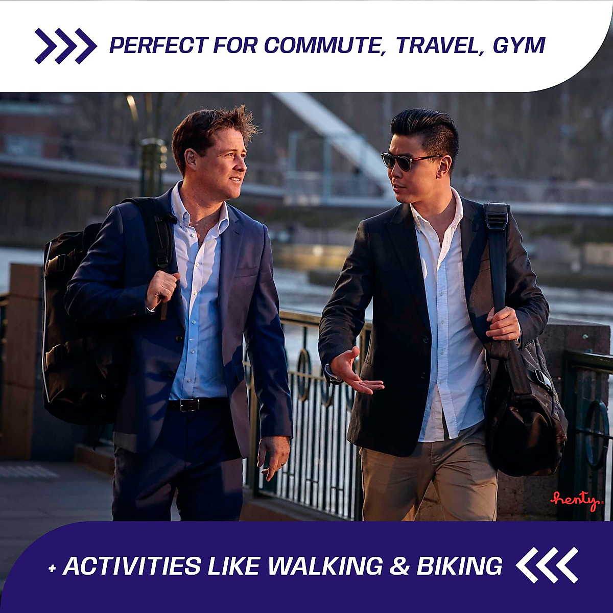 Henty Wingman Commuter Backpack - Convertible Carry-On Garment Bag for Men and Women, Travel Suitcase Dress Bag, 2 in 1 Luggage Carrier and a Backpack, Black