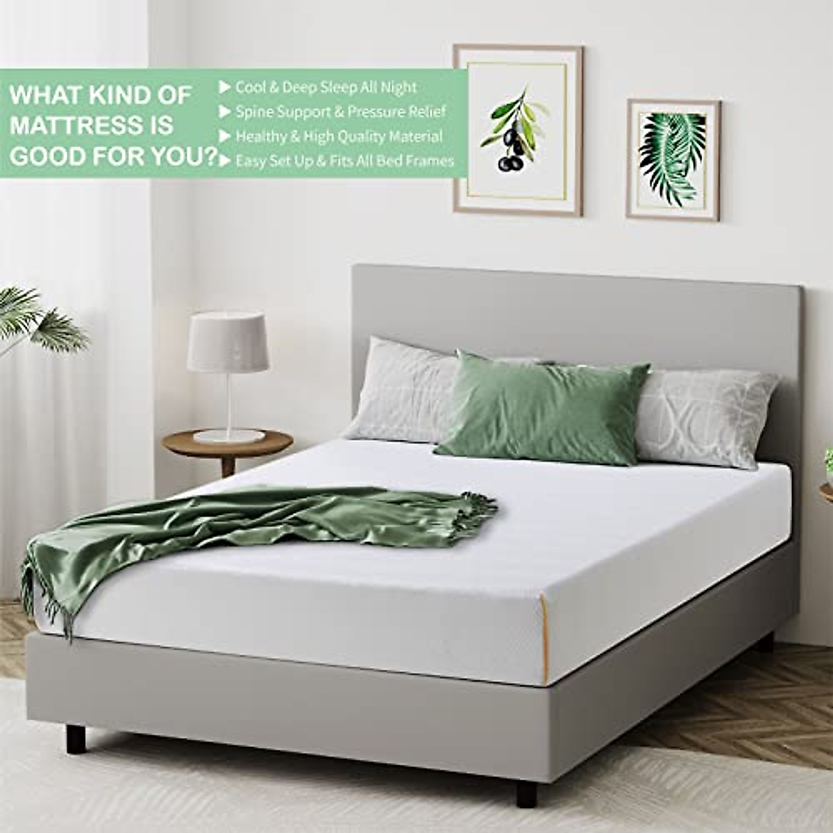 Dyonery Full Size Mattress 8 Inch Copper Memory Foam Mattress, CertiPUR-US Certified Made in USA, Gel Bed Mattress in a Box Fiberglass Free, Double Mattress, 54"×75", Medium