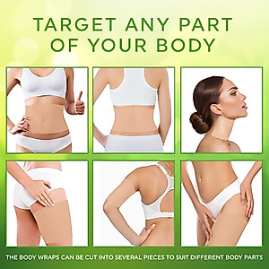 Ultimate Lipo Body Wrap With Guarana, Green Tea, and Seaweed Wraps Works for Stomach Belly Legs Arms Abdomen 5 Wraps