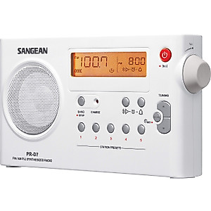 Sangean PR-D7 AM/FM Digital Rechargeable Portable Radio - White, One Size