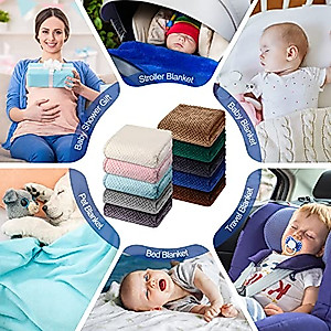 10 Pieces Baby Blankets Soft Fuzzy Blanket Neutral Toddler Blanket Warm Crib Blanket Cozy Receiving Blanket for Toddler Infant Newborn Stroller Travel Supplies, 10 Colors