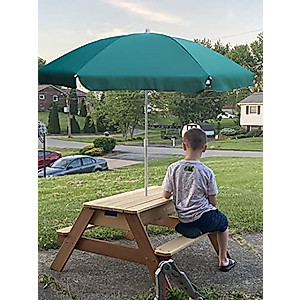 AMMSUN 6FT Portable Picnic Outdoor Canopy Sunshade Beach Umbrella with Tilt Function, Small Patio Umbrella - Portable Outdoor Sun Umbrella With UV50+ Protection,Beach Chair Umbrella 6' Green