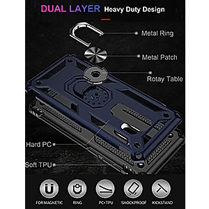 LUMARKE Galaxy S9 Case,Military Grade 16ft. Drop Tested Dual Layered Heavy Duty Cover with Magnetic Ring Kickstand Compatible with Car Mount Holder,Protective Phone Case for Samsung Galaxy S9 Blue