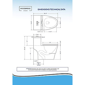WOODBRIDGE One Piece Toilet with Soft Closing Seat, Chair Height, 1.28 GPF Dual, Water Sensed, 1000 Gram MaP Flushing Score Toilet with Chrome Button T0001-CH, White