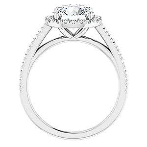 JEWELERYIUM Elegant Geometric Engagement Ring, Round Cut 2.00CT, Colorless Moissanite Ring, 925 Sterling Silver, Daily Wear Ring, Wedding Ring, Bridal Ring, Perfact for Gift Or As You Want (6.5)