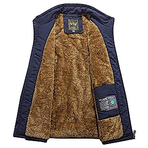 Vcansion Men's Winter Warm Puffer Vest Quilted Padded Sleeveless Jacket Army Green US M/Asian 2XL