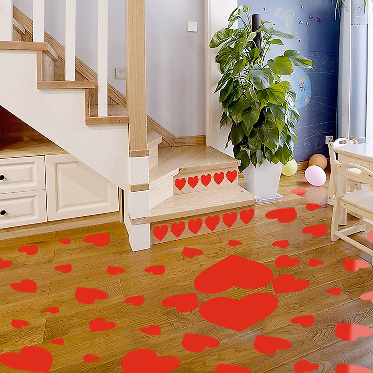 DRON TOOON Love Heart Valentine's Day Wall Decor(97 Decals )Red Heart Stickers Home Decor for Kids Girl Teen Room Office Valentines Hearts Accessories Birthday Party Supplies Gifts