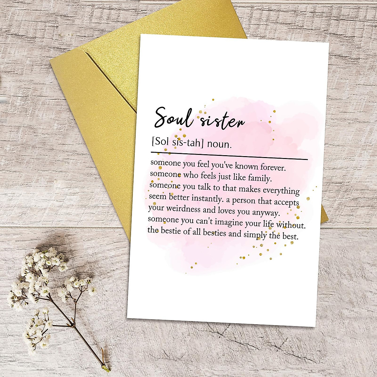 Qiliji Soul Sister Definition Birthday Card, Bestie Birthday Card Gift, Funny Birthday Card for Best Friend, Friendship Birthday Card