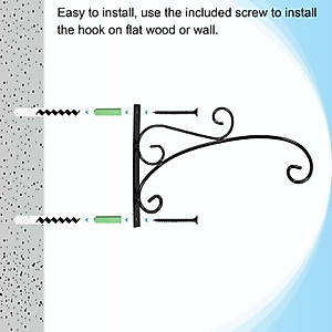 Tool parts 4pcs Iron Wall Hooks Bracket 230mmx155mmx16mm for Hanging Lanterns Black