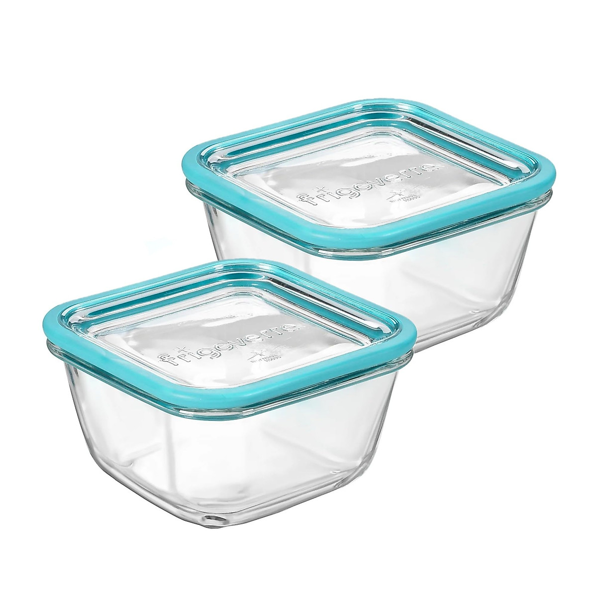 Bormioli Rocco Frigoverre Future Set Of 2 26.25 Oz. Square Food Storage Container, Made From Durable Glass, Dishwasher Safe, Made In Italy, 2 Pack.
