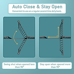 38.5" Extra Tall Narrow Pet Gate - Black 26.77"-29.53" Wide Walk Through Baby Gates with Door for The House Stairs Doorway - Child Puppy Dog Gates Fence Pressure Mounted Safety Gate