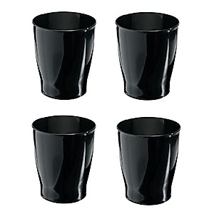 mDesign Round Plastic Bathroom Garbage Can, 1.25 Gallon Wastebasket, Garbage Bin, Trash Can for Bathroom, Bedroom, and Kids Room - Small Bathroom Trash Can - Fyfe Collection - 4 Pack, Black