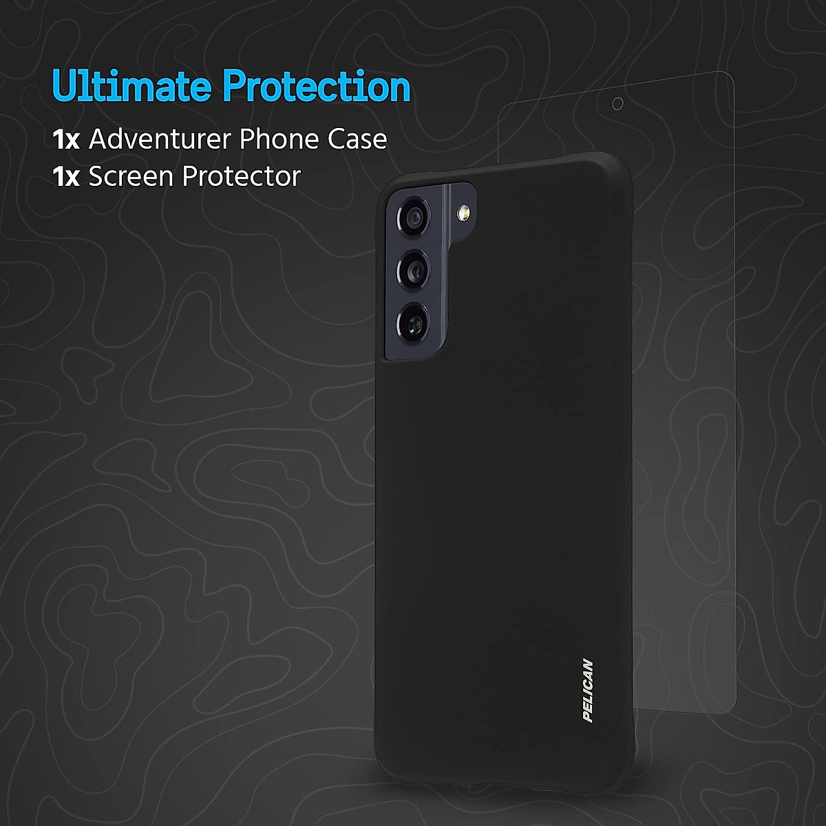 Pelican Samsung Galaxy S21 FE Case with Screen Protector [Wireless Charging Compatible] [10FT MIL-Grade Drop Protection] Shockproof Phone Case Cover for S21 FE 5G with 9H Glass, Anti-Scratch - Black