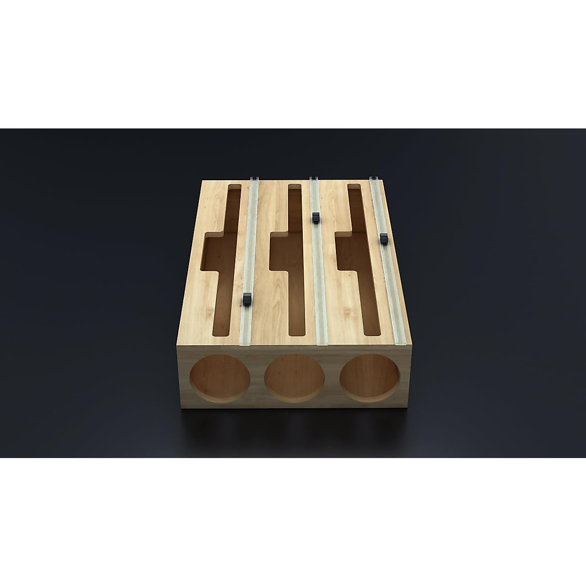 Blithe Goods 3-in-1 Foil and Plastic Wrap Dispenser with Cutter, Bamboo Foil and Plastic Wrap Organizer, 3X Hooks, 1x 12 Cling Sheet Roll - Wrapping Made Easy & Mess Free