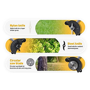 PATIOX Weed Wacker Cordless - Electric Weed Trimmer Rechargeable 3 in 1 - Two 4.0 Ah Battery Powered Weed Whacker Cordless 20V Grass Trimmer with Blade and Charger (A-Classic-1)