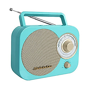 Studebaker SB2000TG Turquoise/Gold Retro Classic Portable AM/FM Radio with Aux Input Limited Edition