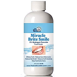 Miracle Write Smile - Essential Oxygen Rinse Mouthwash for Whiter Teeth, Fresher Breath, and Healthier Gums, Peppermint 12 fl. oz