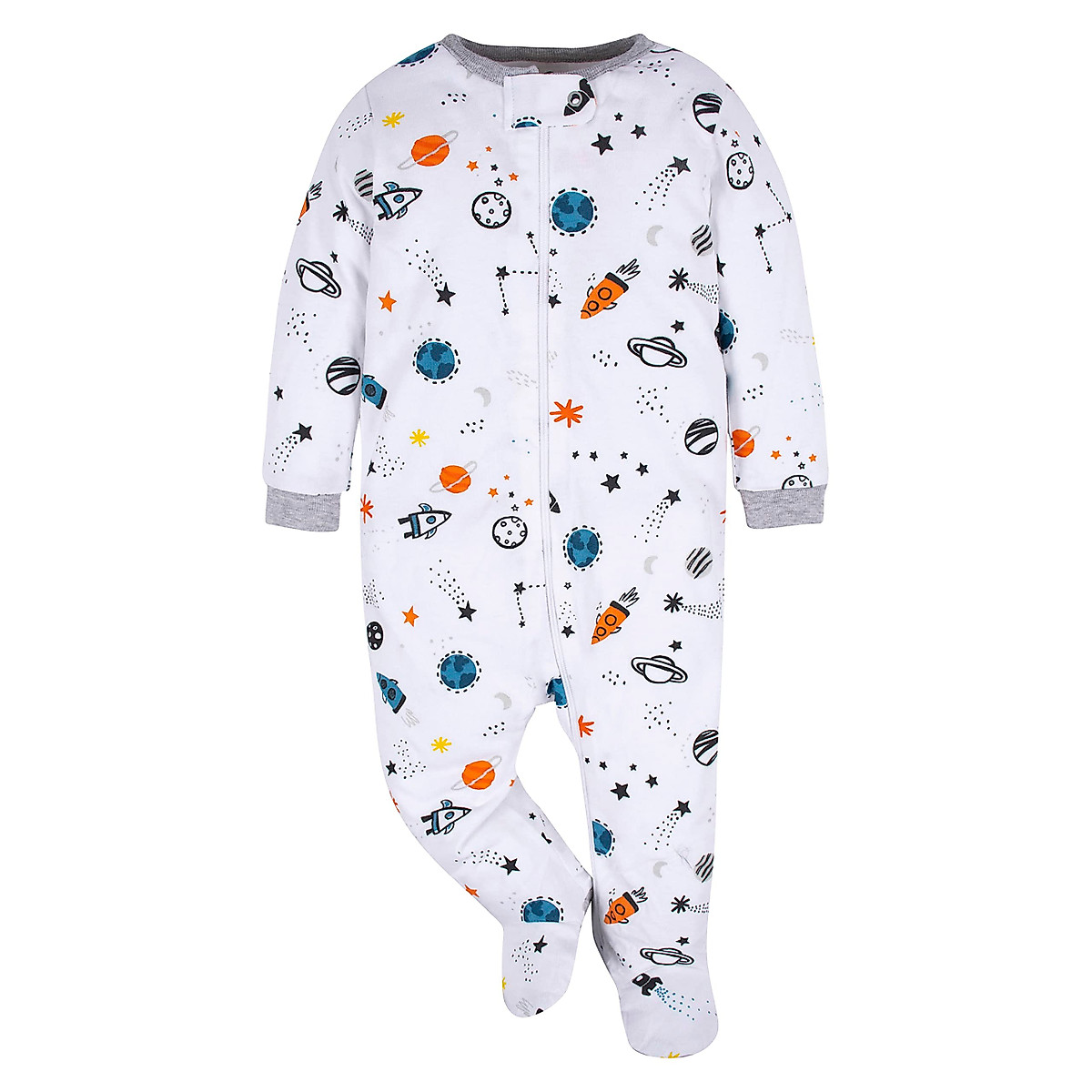 Gerber Baby Boy's 4 Pack Sleep 'N Play Footie, Space, 0-3 Months