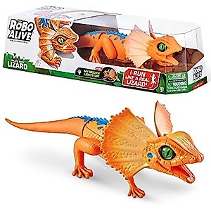 Robo Alive Lurking Lizard Series 3 Orange by ZURU Battery-Powered Robotic Light Up Interactive Electronic Reptile Toy That Moves (Orange)