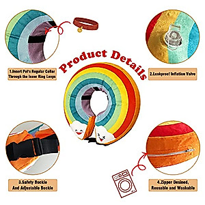 Inflatable Dog Cone Collar for Large Medium Small Dogs, Soft Cone Collar for Dogs Cats, Donut Dog Cone Alternative After Surgery S