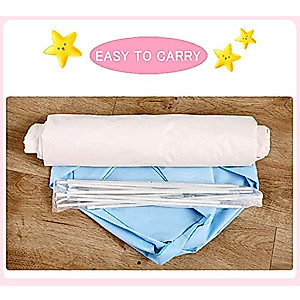 Princess Castle Play Tent with Lights Kids Teepee Tent Large Children Playhouse Oxford Fabric Children Playhouse for Indoor Outdoor with Carry Bag Portable Playhouse Boys & Girls Birthday Gift (Pink)