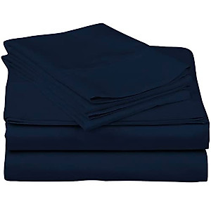 DG Beddings 6 Piece Bedding Sheet Set Full Size 8 Deep Pocket Bed Sheets (Navy) 1000 Thread Count, 100% Egyptian Cotton