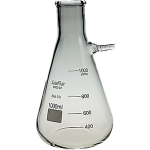LUERFLEX 1000ML 32OZ Filtering Flasks Borosilicate Glass Conical Erlenmeyer Flask Pack of 1