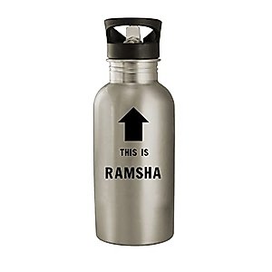 Molandra Products This Is Ramsha - 20oz Stainless Steel Water Bottle, Silver