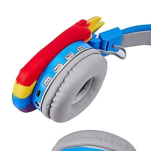 Wireless Bluetooth Noise Cancelling Over-Ear Headphone Silicone Fidget Pop Built-in Mic On-Ear Stereo Headset for Smartphone Tablet Computer (Rainbow Unicorn)