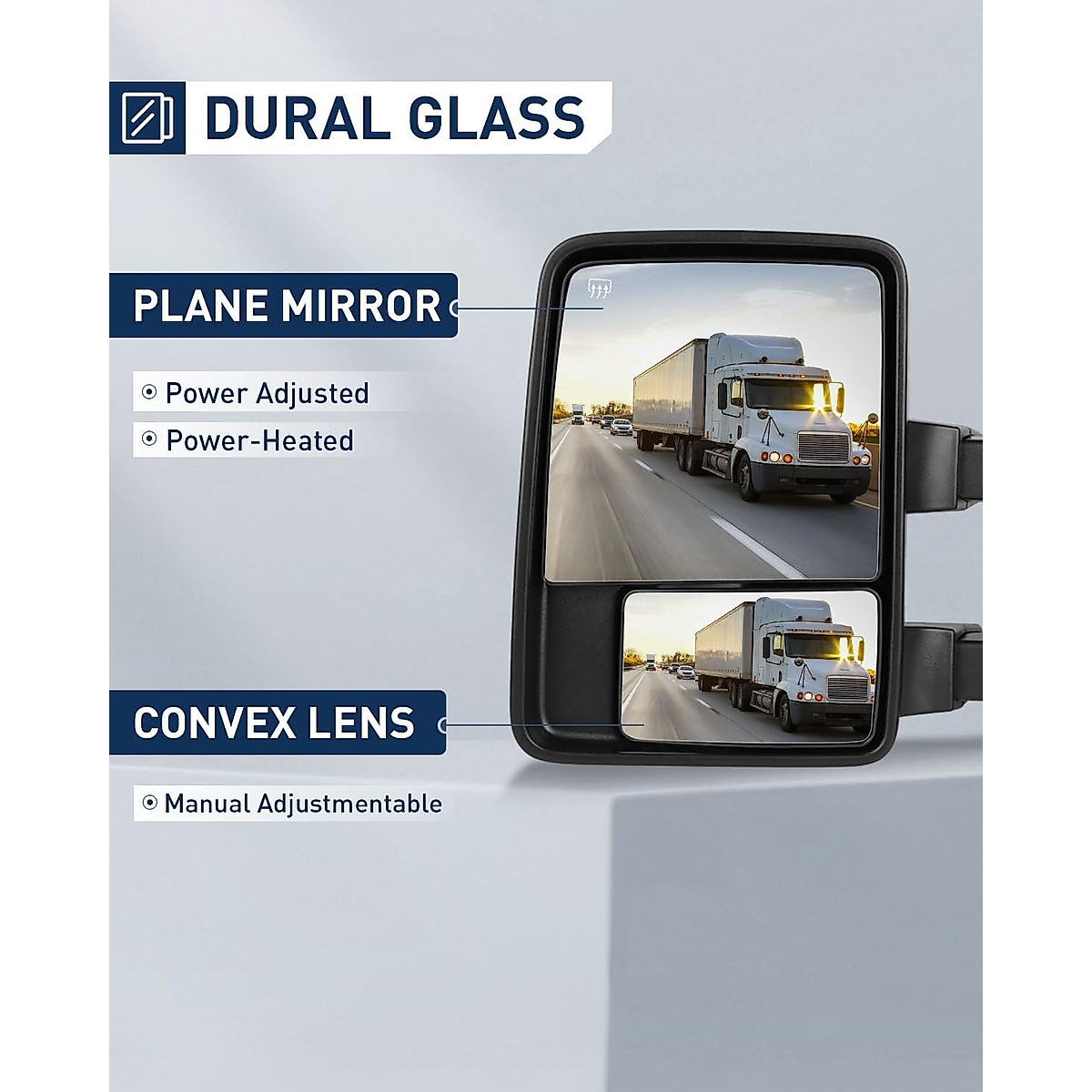 ECCPP Tow Mirrors Towing Mirrors Compatible with 2004-2014 for Ford for F-150 Pickup Truck with Left Right Side Power Control Heat Turn Signal Puddle Light with Black Housing