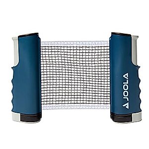 JOOLA Retractable Ping Pong Net With Clamps - Table Tennis Net Stretches 5.75' - Clamps on Table Up to 2” Thick - Optional Ping Pong Paddles and Balls