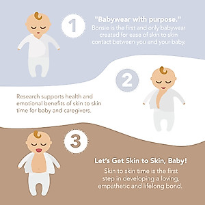 Bonsie Skin to Skin Babywear Footed Bodysuit - Pink Baby One Piece - Peony (0-3 Months)