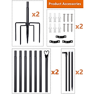 LOPANNY String Light Poles - 2 Pack 9.8 FT for Outside Hanging - Backyard, Garden, Patio, Deck Lighting Stand for Outdoor Parties, Wedding