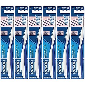 Oral-B Pro-Health Gentle Clean Cross Action Toothbrush for Sensitive Teeth, 35 Extra Soft, Pack of 6