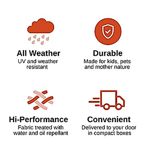 Homestyles 6800-119D-T Palm Springs 5-Piece Outdoor Set, 2 Person, Beige/Brown