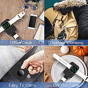 Portable Wireless Charger for Apple Watch 8/7/6/5/4/3/2/1/SE, 1000mAh Magnetic Keychain Power Bank Watch Charger Travel with 4 LED Indicators Compatible for All Apple iWatch Series