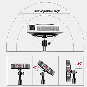 Desktop Mini Projector Stand, Angle Adjustable Mini Projector Stand 1/4in Mounting Screw, Length 8-12in，Load 4.4 lbs/1.5kg 360° Rotatable Projector CCTV DVR