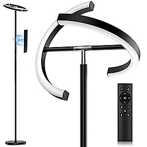 Floor Lamps for Living Room,SIBRILLE Modern Stepless Dimmable Standing Lamp 3000-6000K,20W LED Rotatable Reading Standing Light,Touch&Remote Control Uplighter Floor Lamp for Living Room Bedroom Office