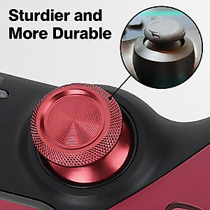 TOMSIN Metal Buttons Replacement Kit for PS5 Controller – Aluminum Thumbsticks & O X Square Triangle & Dpad Buttons Accessories Compatible with PlayStation 5 DS Controller (Red)