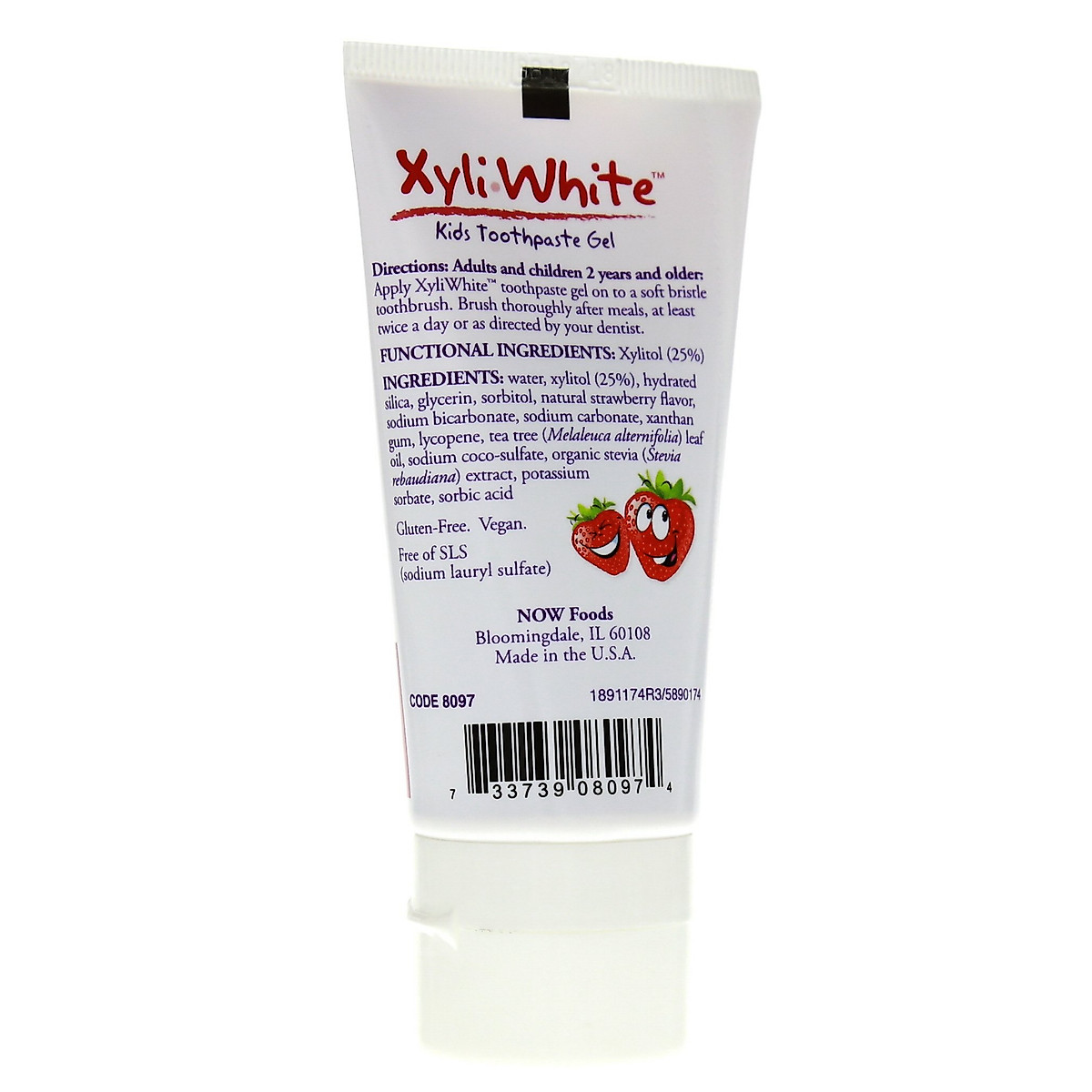 NOW Foods XYLIWHITE STRAWBERRY-KID'S TOOTHPASTE, 3 oz. - 5PK