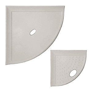 Questech Décor 8 Inch Corner Shower Shelf and 5 Inch Shower Caddy Foot Rest, Metro Flatback Wall Mounted Bathroom Shower Organizer, Gray Matte