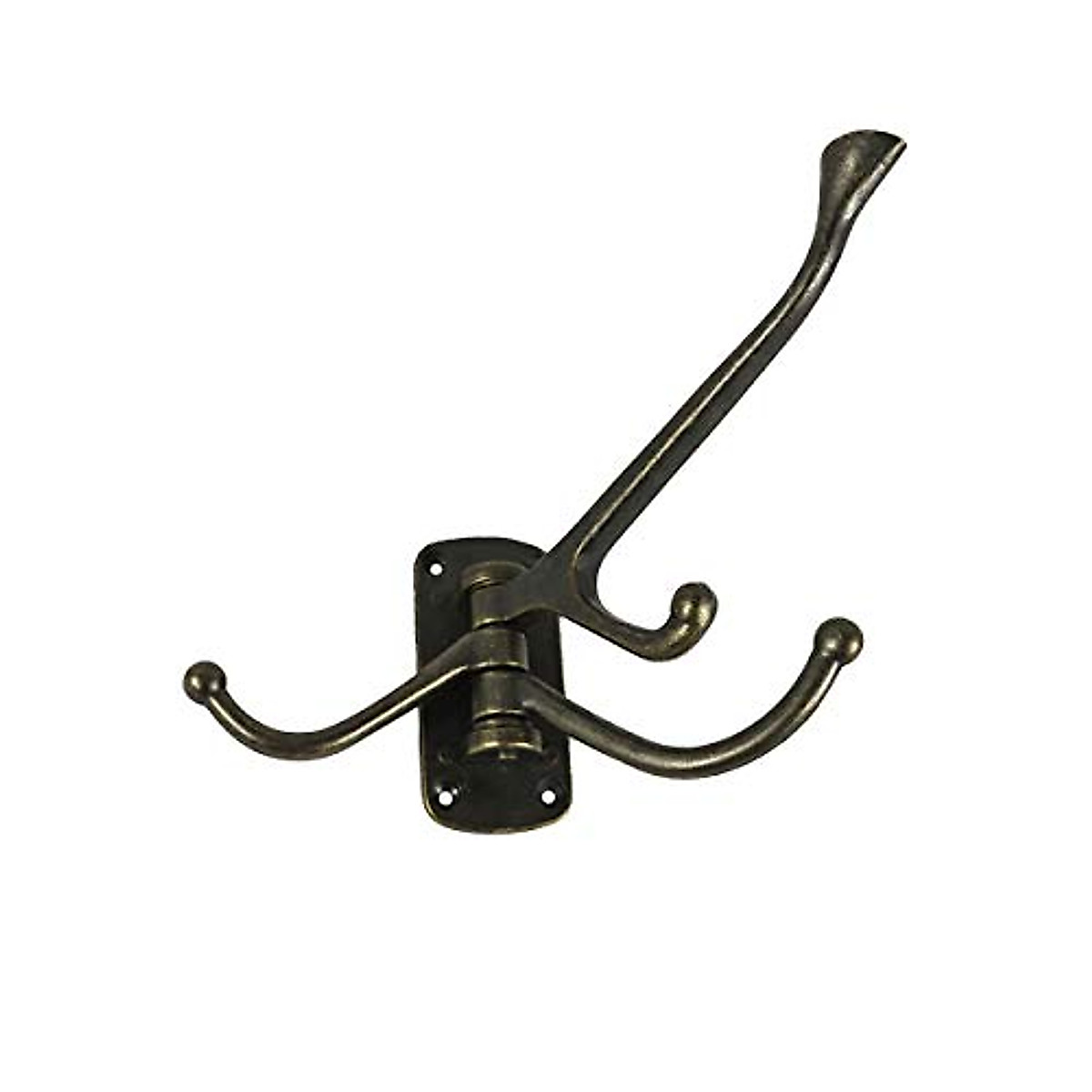 3GO 30GO 2-Pack Rustic Swivel Hooks, Wall-Mounted Multifunctional Coat and Robe Hooks with Screws, Antique Decorative Hangers for Home Decor, Foldable Design